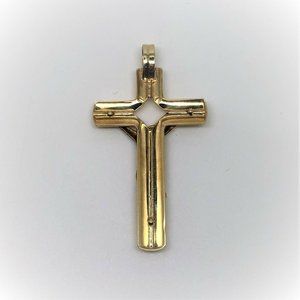GEMMAU | Accessories | 4k Yellow Gold Cross Jesus Inri Pendant 14k ...